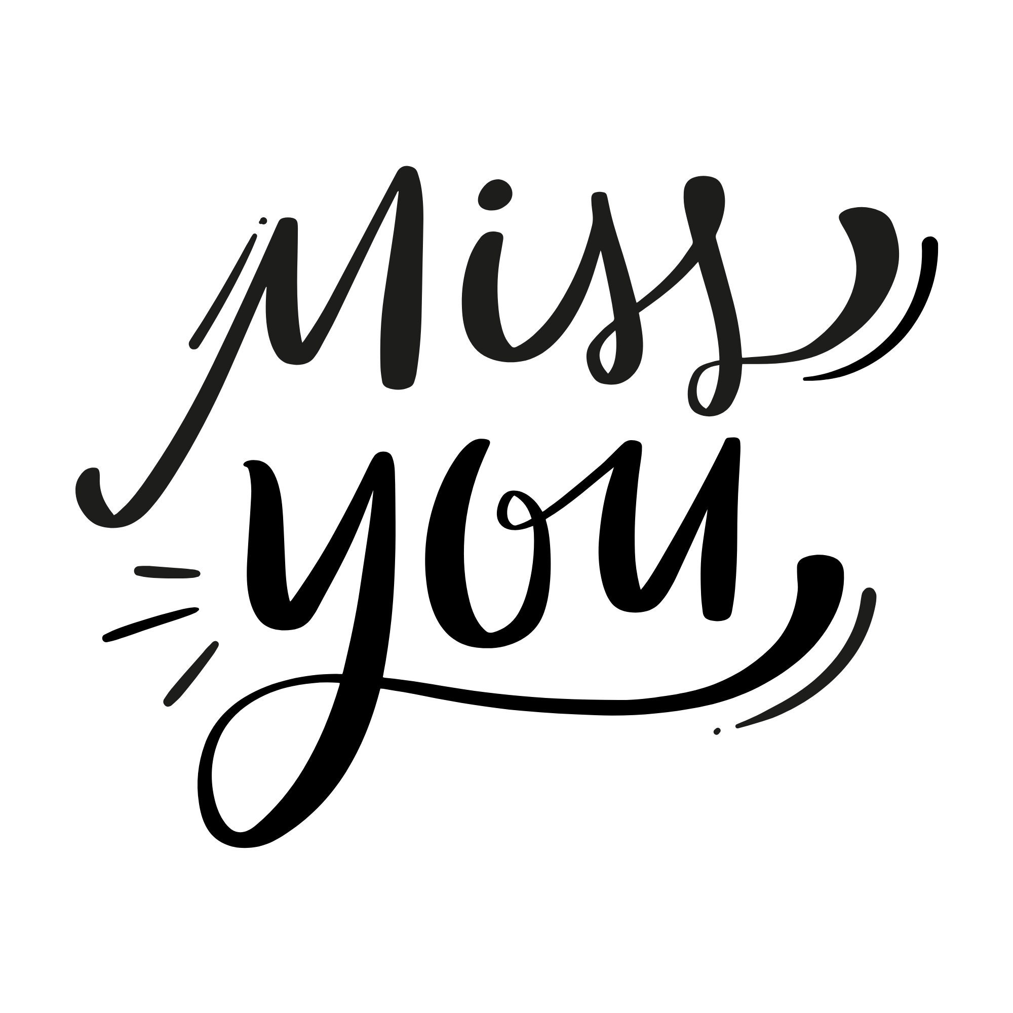 Missing You Text Images Set of 25 Beautiful Illustrations in SVG, PNG ...