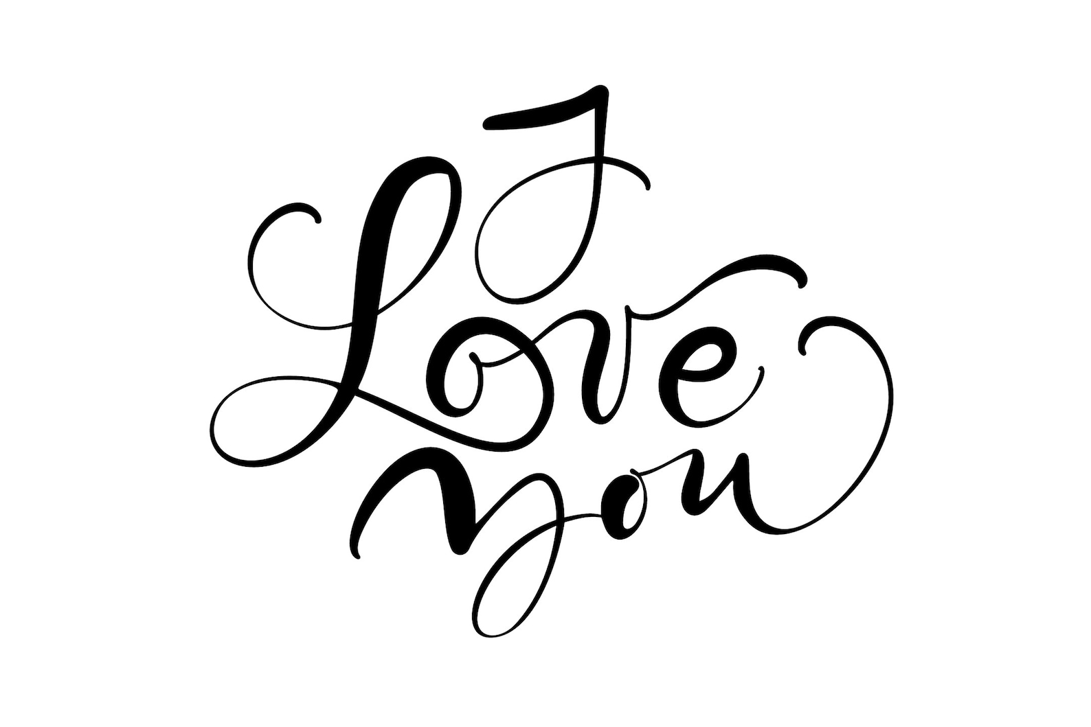 I Love You Text Images - 6 Beautiful Images - Instant Downloads in SVG ...