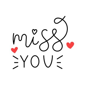Missing You Text Images - Set of 25 Beautiful Illustrations in SVG, PNG ...
