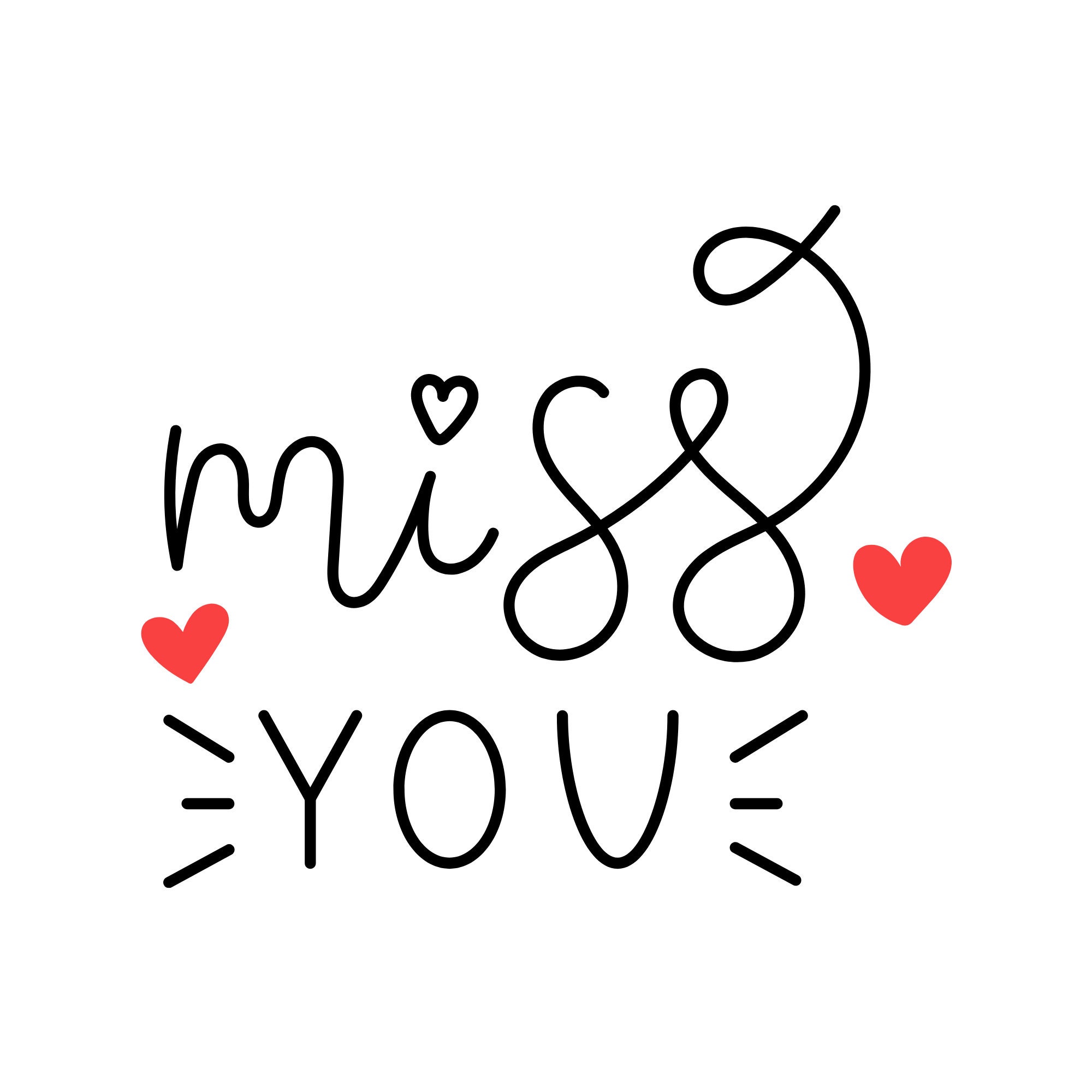 Missing You Text Images Set of 25 Beautiful Illustrations in SVG, PNG ...