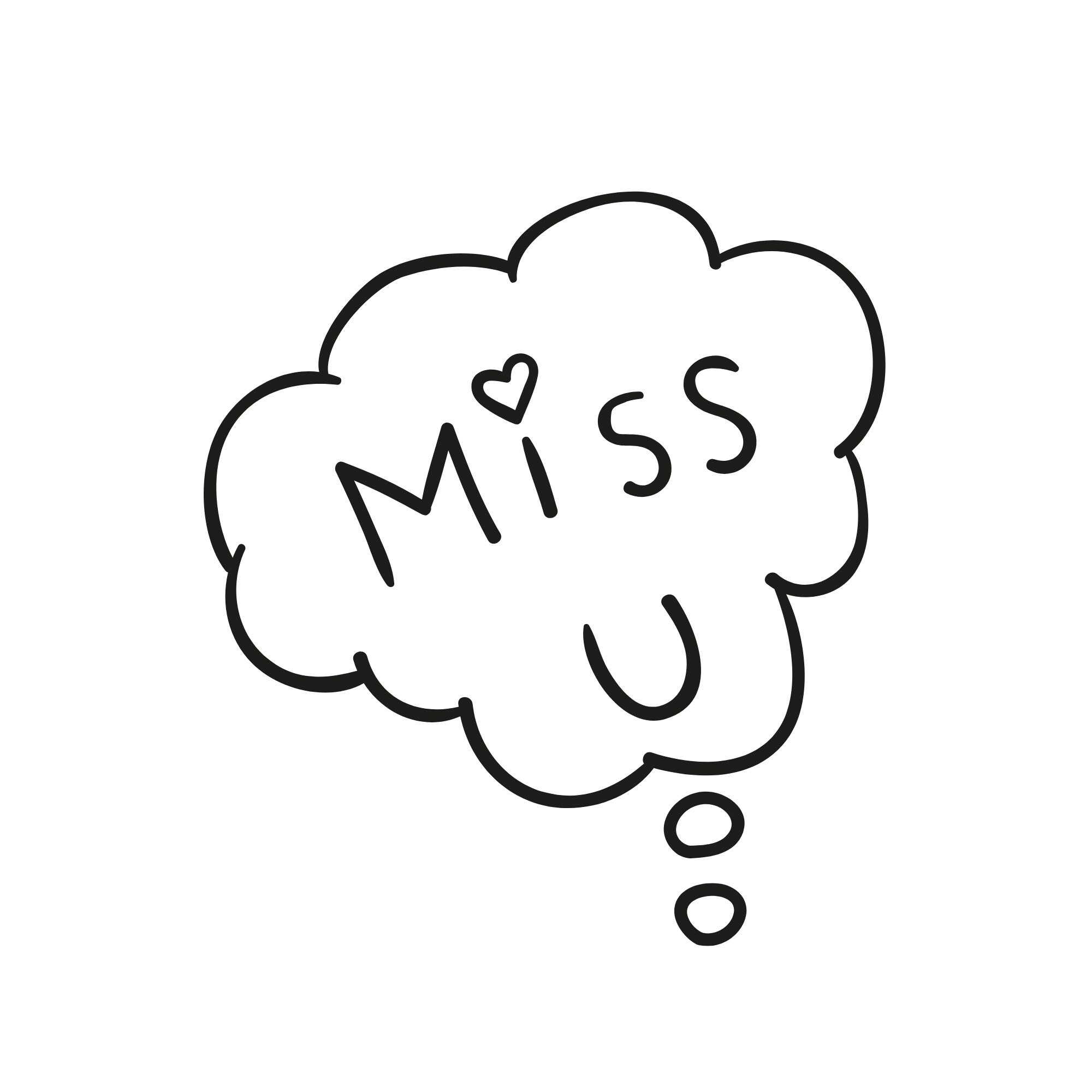 Missing You Text Images Set of 25 Beautiful Illustrations in SVG, PNG ...