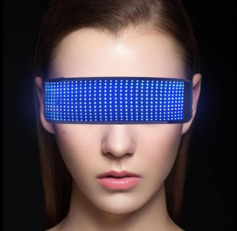 Bluetooth LED Glasses - Party, Bar & Festival Futuristic Luminous ...