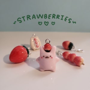 Kawaii Strawberry Charms || Strawberries, Bunny, Tanghulu, Fruit ...