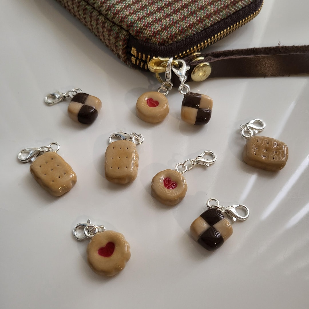 Mini Biscuit Charms Set of 3 || Checkered, Strawberry Heart Jam and ...