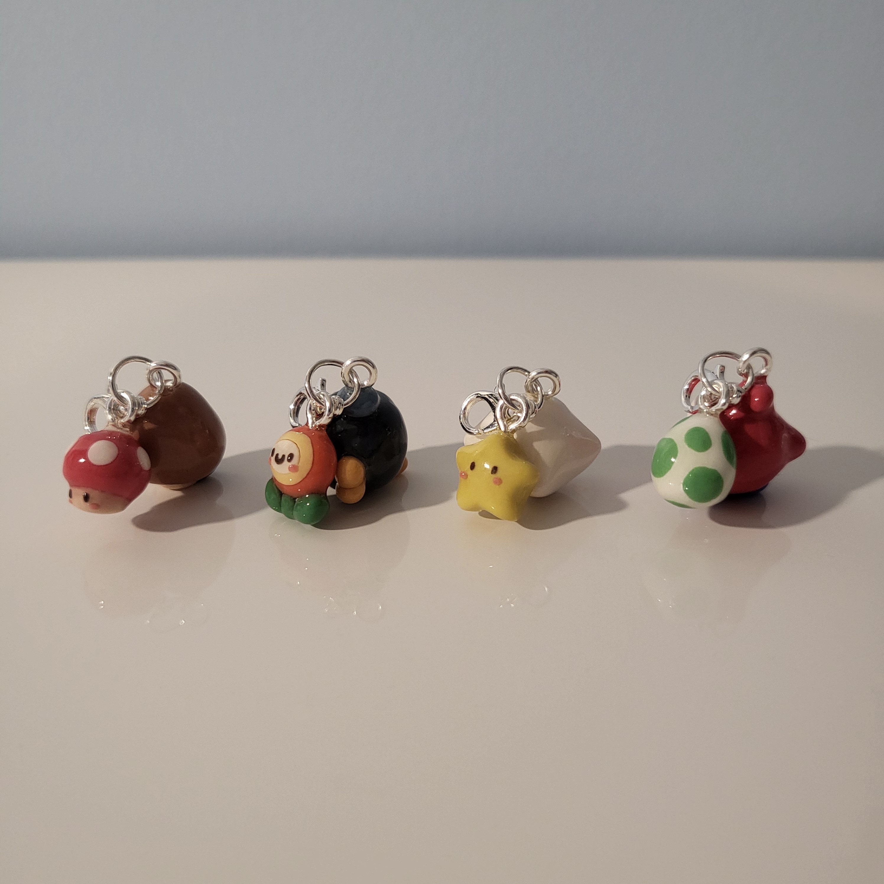 Mario Enemies & Power Ups Charm Sets Goomba Mushroom, Bob-omb Fire ...