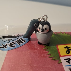 Penguin and Fish Charm || Handmade Polymer Clay Keychain - Etsy
