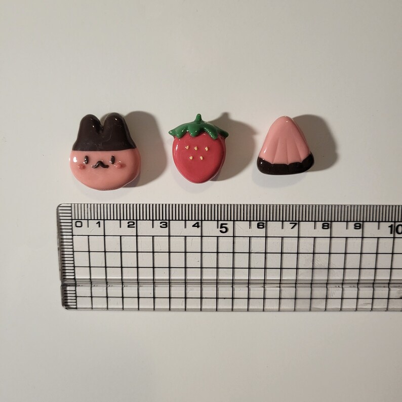 Japanese Chocolate Strawberry Apollo and Bunny Magnets and Pins Set of ...