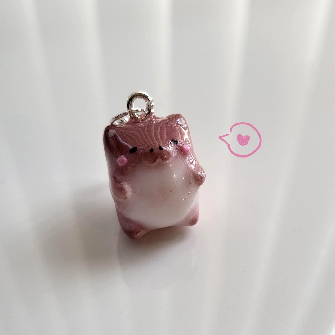 Moodeng Baby Hippo Charm || Handmade Polymer Clay Keychain - Etsy