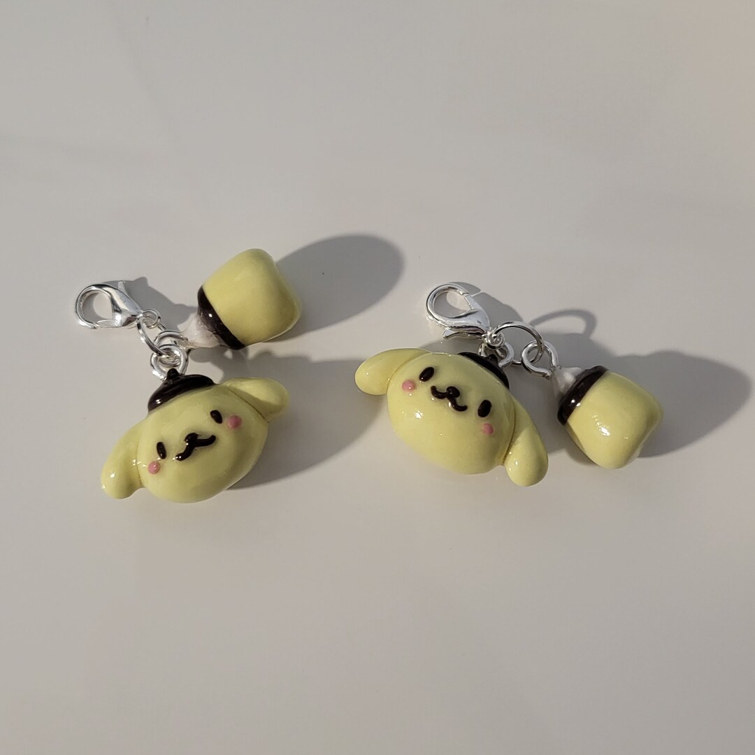 Pompompurin and Pudding Charm Set Handmade Polymer Clay Keychain - Etsy