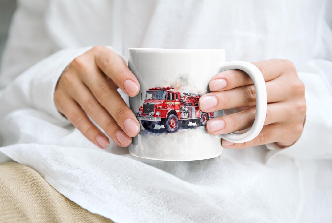 Fire Truck Mug, Fire Engine Mug, Firefighter Mug, Travel Mug ...