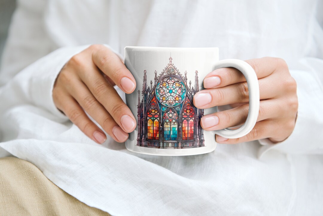 Cathedral Mug, Stained Glass Mug, Gothic Mug, Cathedral Gift, Stained ...