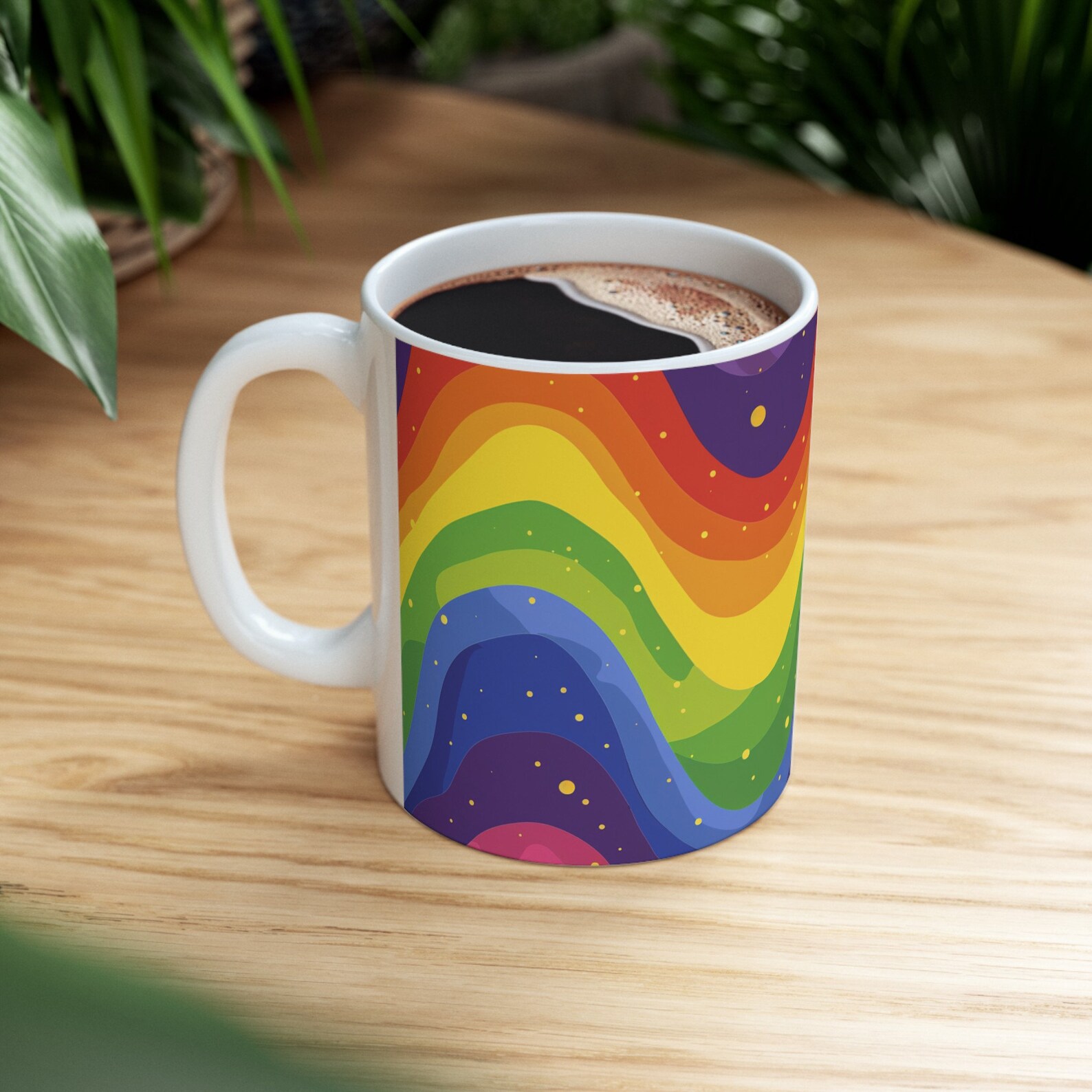 Rainbow Mug, Wavy Mug, Stripes Mug, Pattern Mug, Colors Mug, Abstract ...