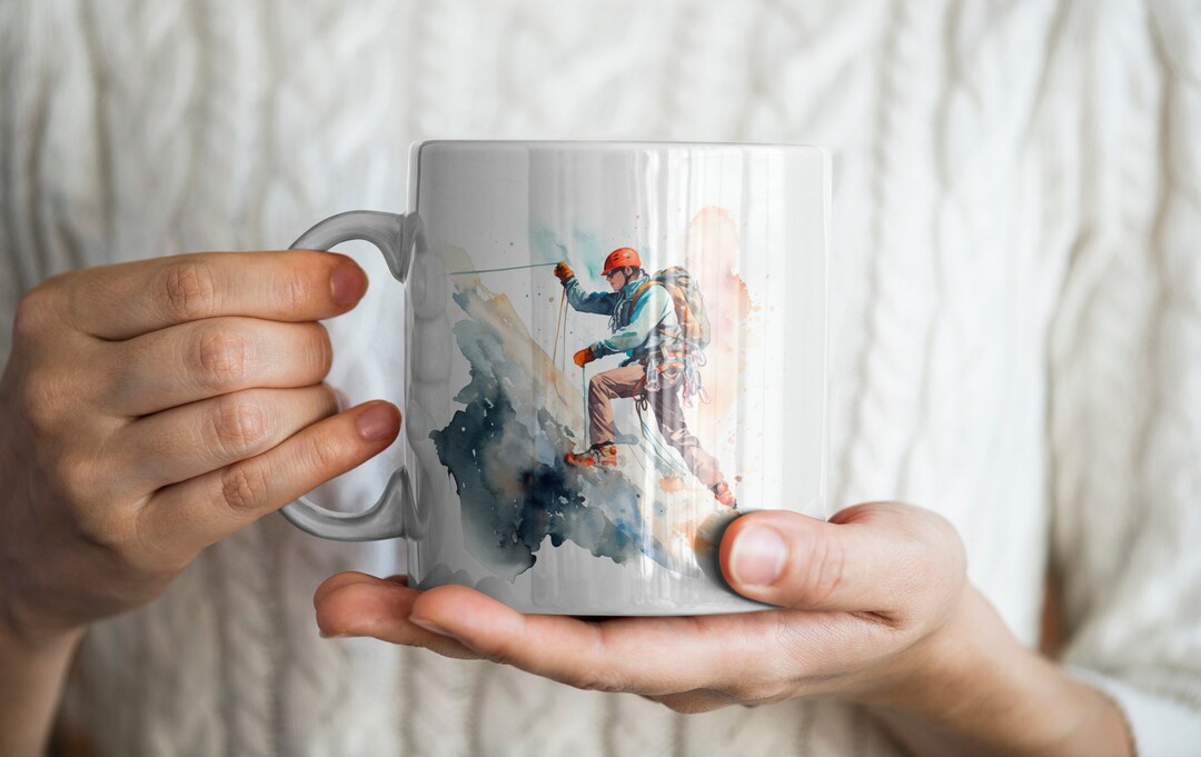 Rock Climber Mug, Mountain Climber Mug, Athlete Mug, Sports Mug, Rock ...