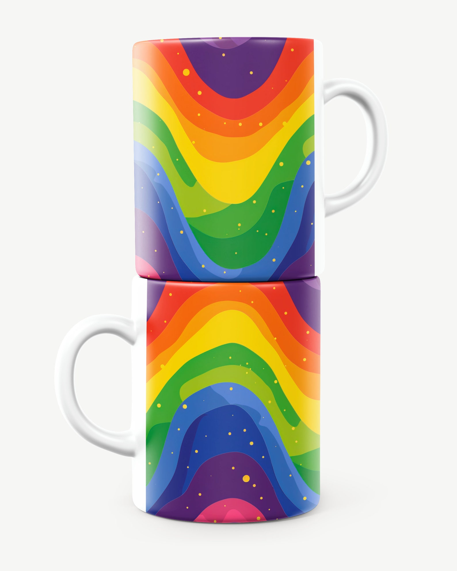 Rainbow Mug, Wavy Mug, Stripes Mug, Pattern Mug, Colors Mug, Abstract ...