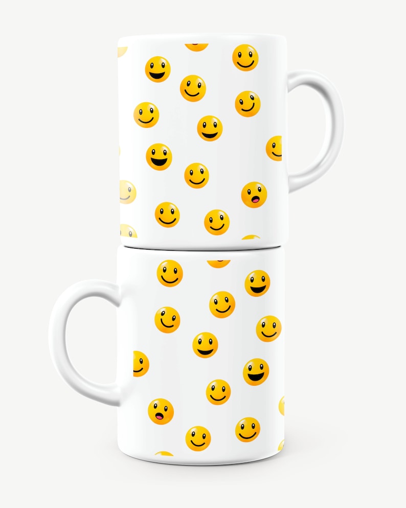 Smiley Face Mug, Emoji Mug, Cartoon Mug, Happy Mug, Smiley Face Gift ...