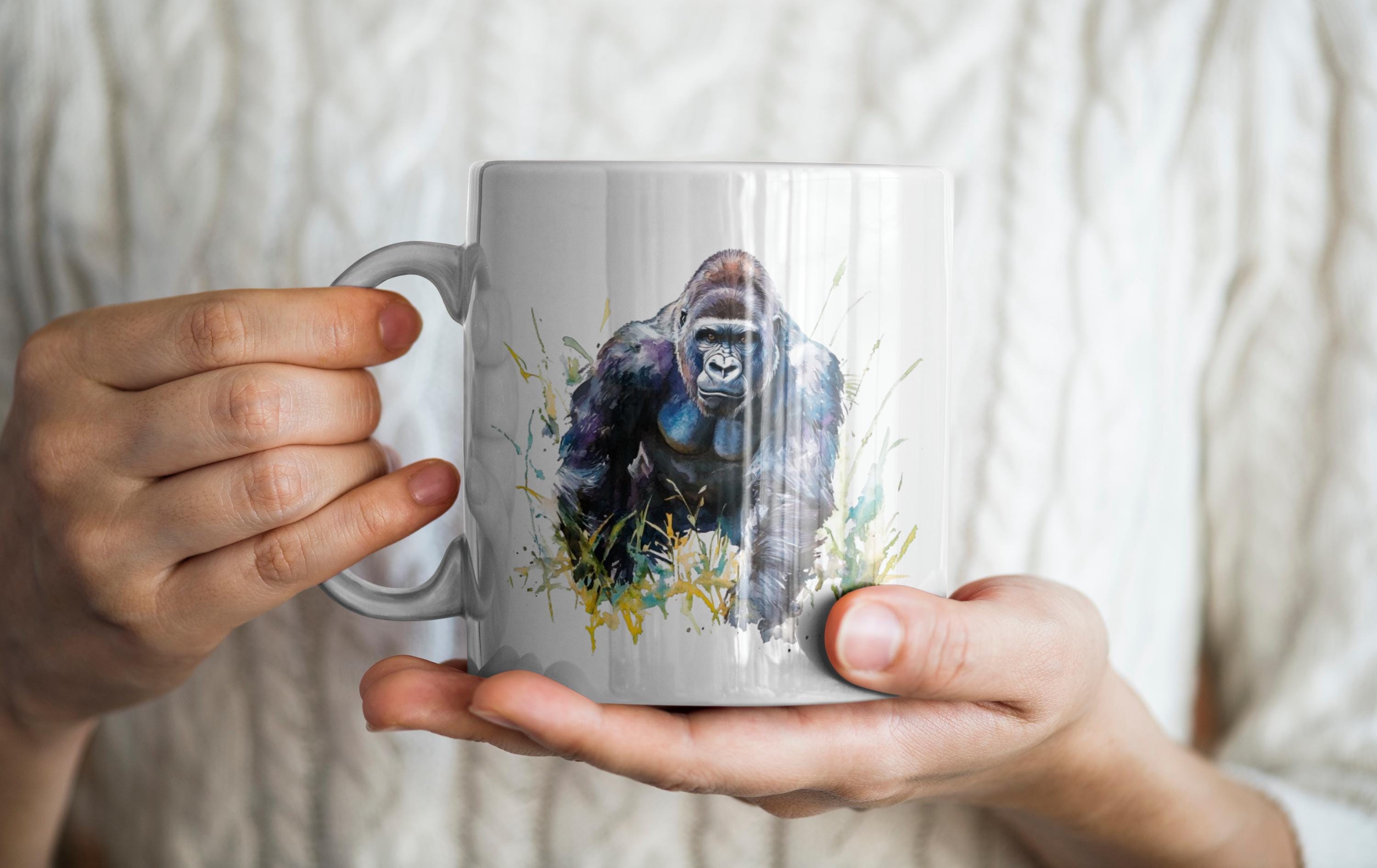 Gorilla Mug, Ape Mug, Primate Mug, Animal Mug, Africa Mug, Gorilla Gift ...