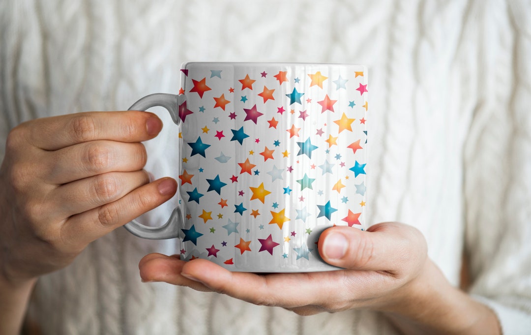 Colorful Stars Mug, Stars Mug, Abstract Mug, Colorful Stars Gift, Stars ...