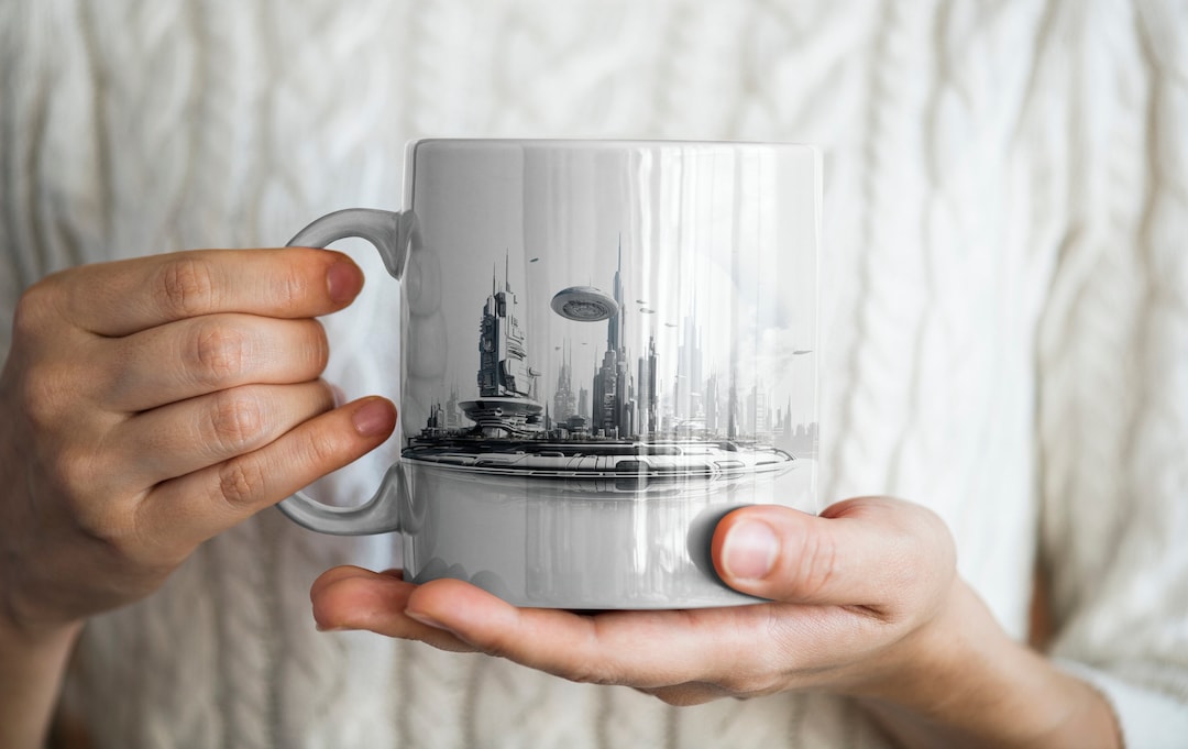 Futuristic City Mug, City Skyline Mug, City Mug, Sci-fi Mug, Futuristic ...