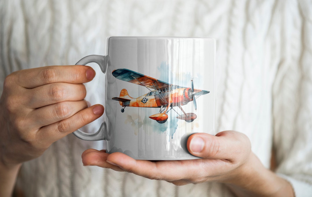 Retro Airplane Mug, Airplane Mug, Aviation Mug, Traveler Mug ...