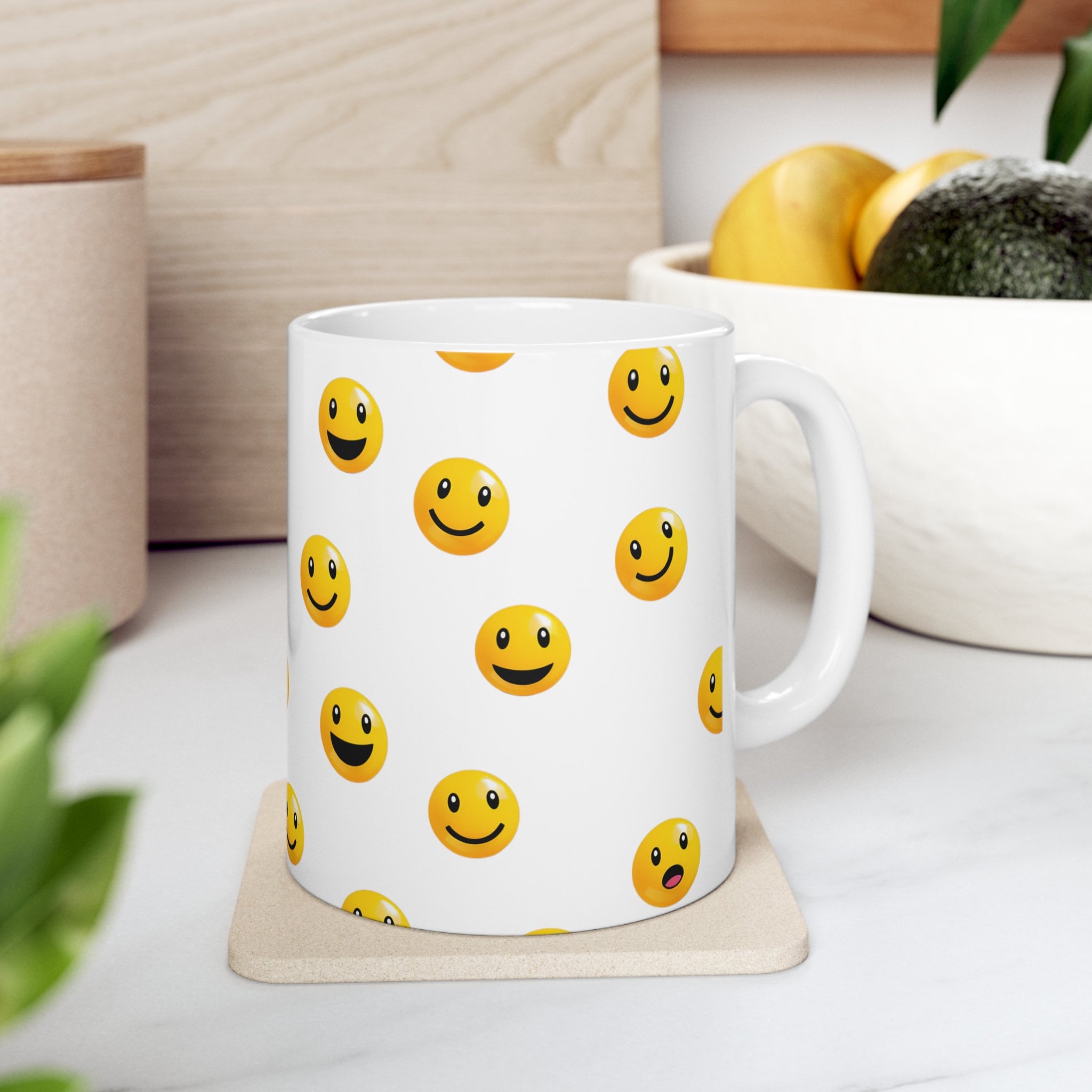Smiley Face Mug, Emoji Mug, Cartoon Mug, Happy Mug, Smiley Face Gift ...