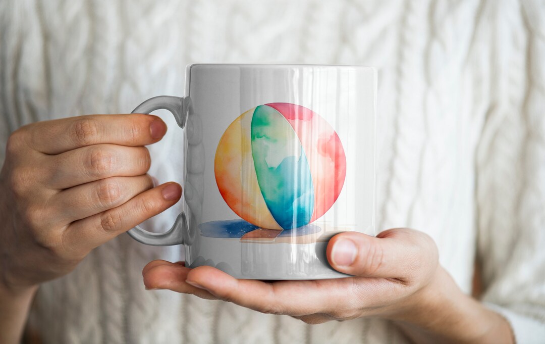 Beach Ball Mug, Beach Mug, Games Mug, Ocean Mug, Beach Ball Gift, Beach ...