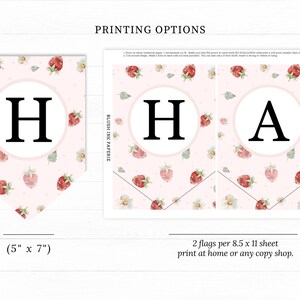 Editable Strawberry Banner, Berry Sweet Party Decor | Strawberry ...