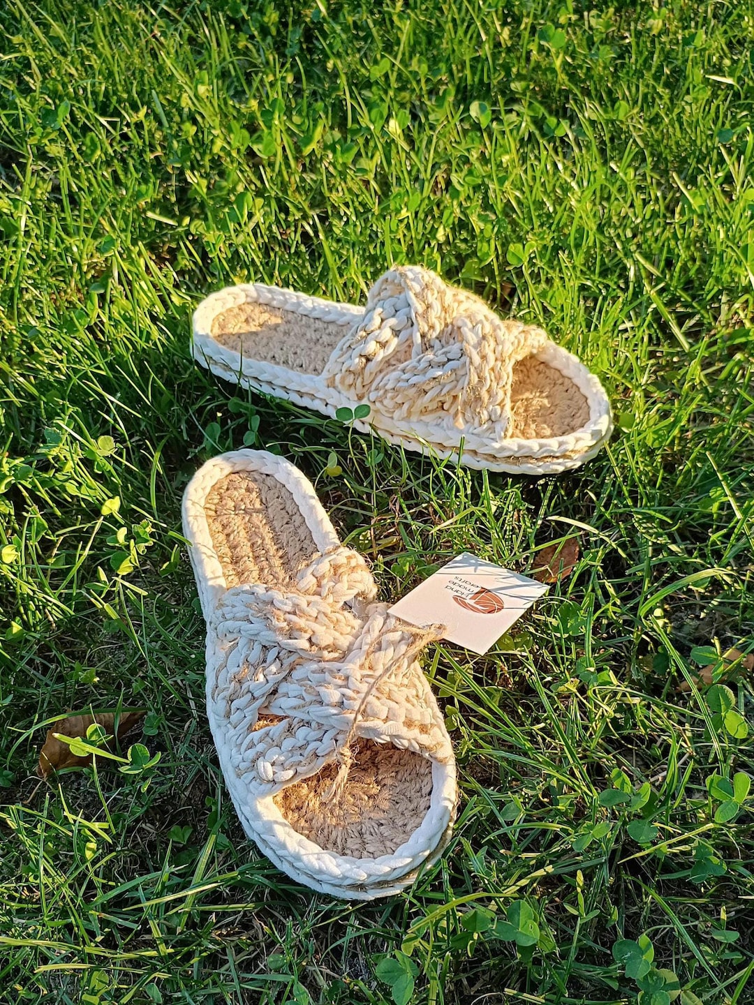 Handmade Cotton Flip-flops | Natural Jute Insole Rubber Sole | Stylish ...