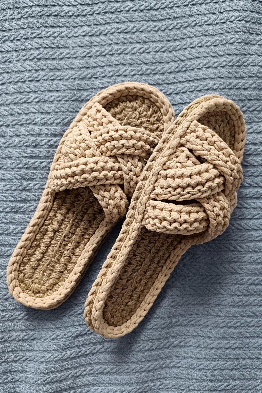 Handmade Cotton Flip-flops | Natural Jute Insole Rubber Sole | Stylish ...