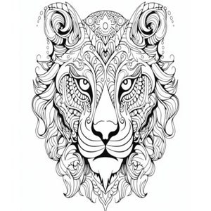 2 Sets of Tiger Mandala Coloring Pages | Animal Mandala Coloring Pages ...