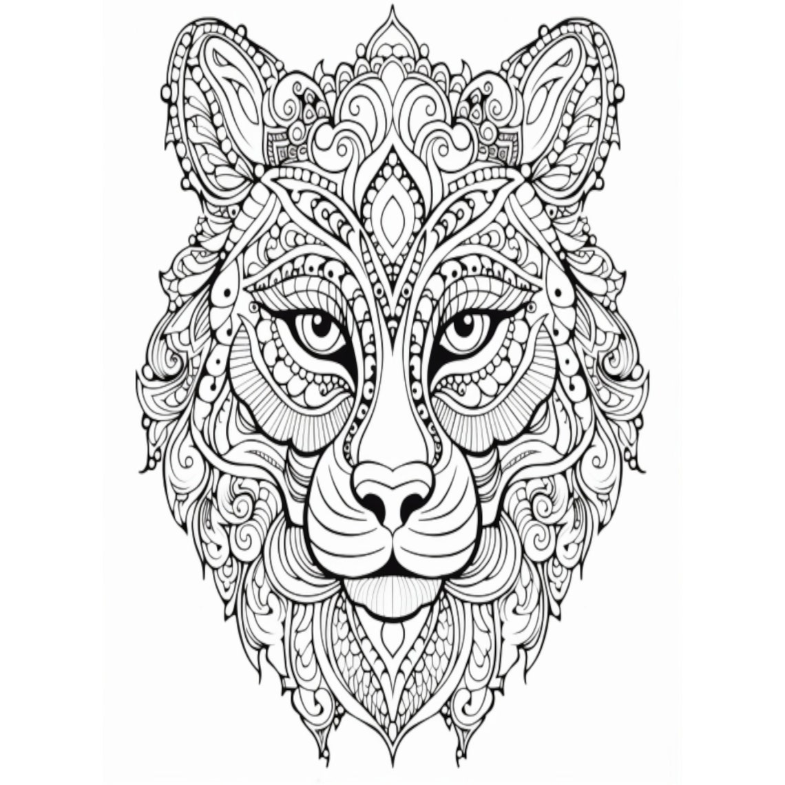 2 Sets of Tiger Mandala Coloring Pages | Animal Mandala Coloring Pages ...