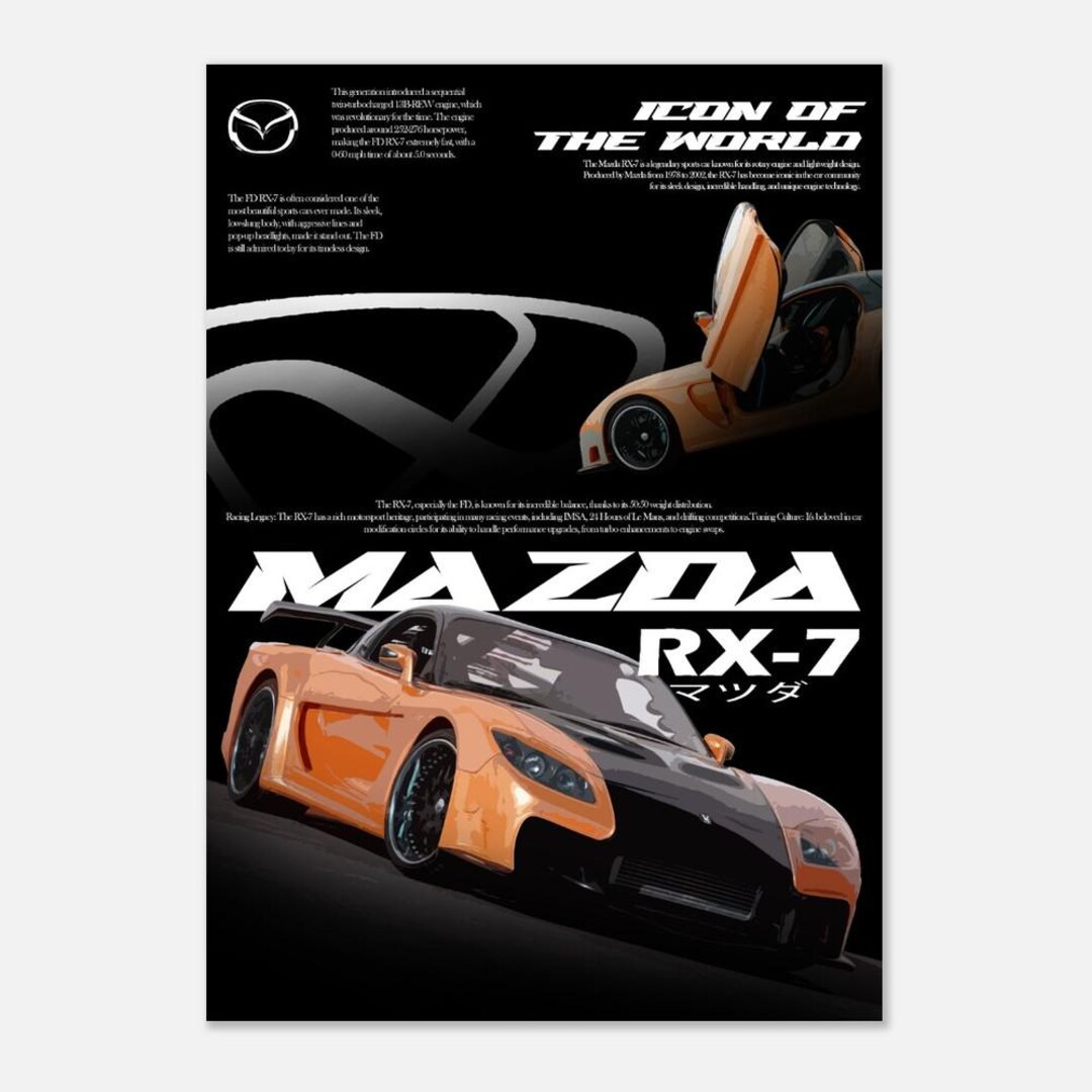 Mazda RX7 Premium Semi-glossy Paper Poster - Etsy