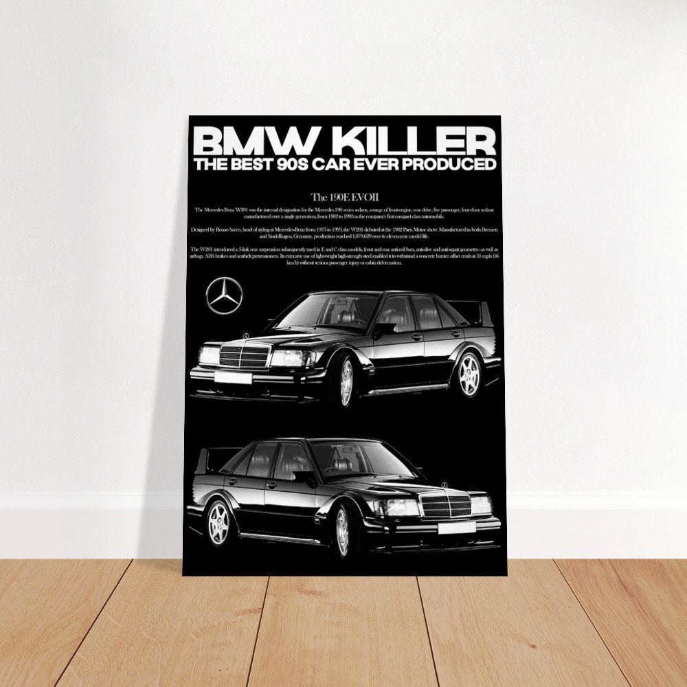 Mercedes 190e - Premium Semi-glossy Paper Poster - Etsy UK