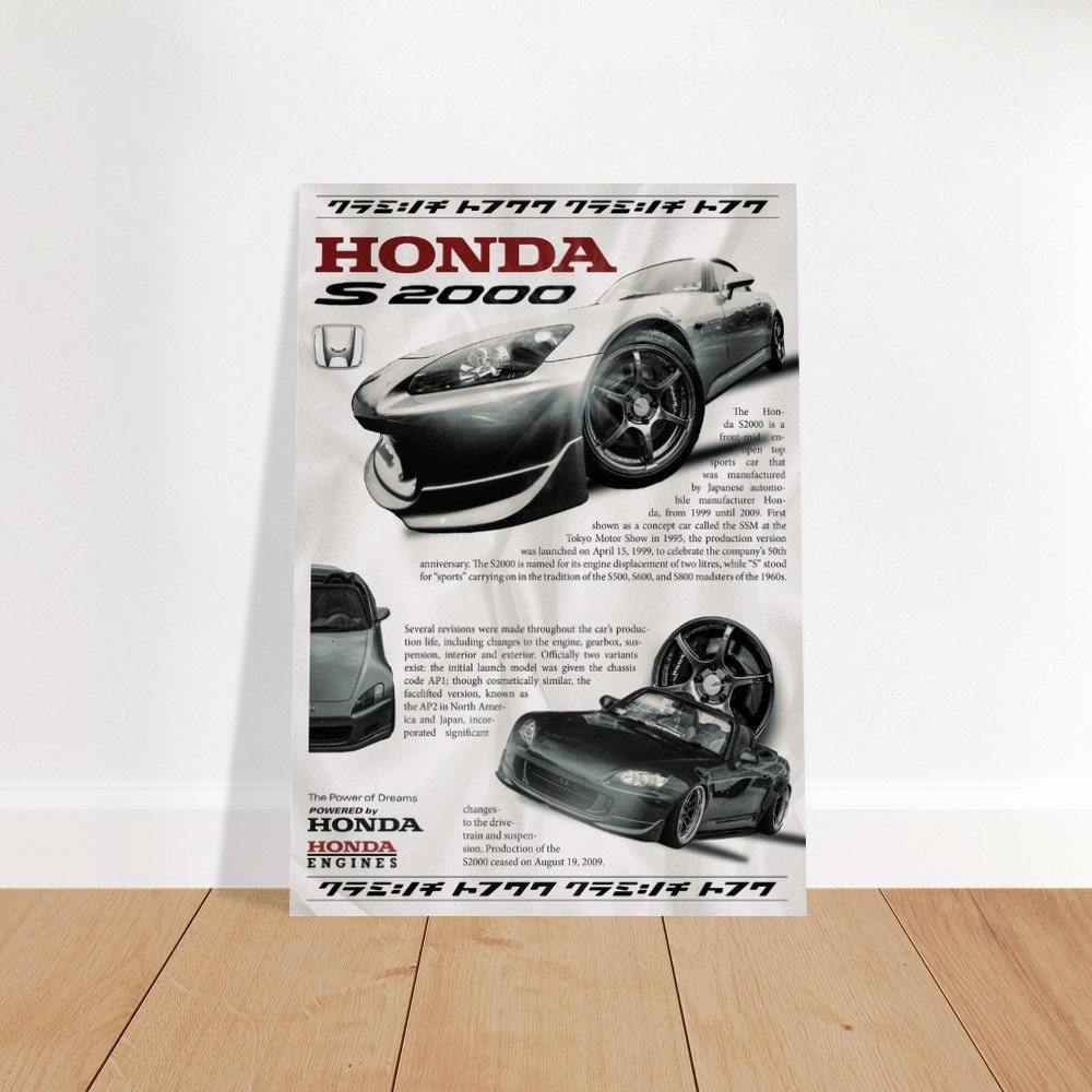 Honda S2000 Poster Premium Semi-glossy Paper - Etsy
