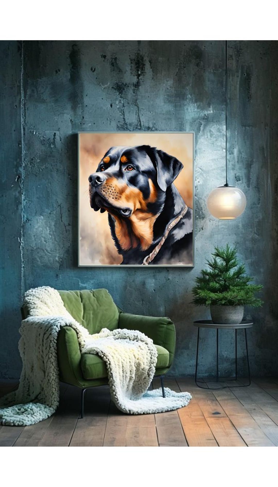 Rottweiler Wall Art, Rottweiler Canvas, Dog Decor, Cool Rottweiler ...