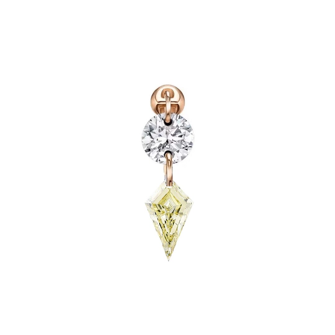 Yellow Diamond Kite Drop Earrings, Featuring a Suspended Fancy Yellow ...