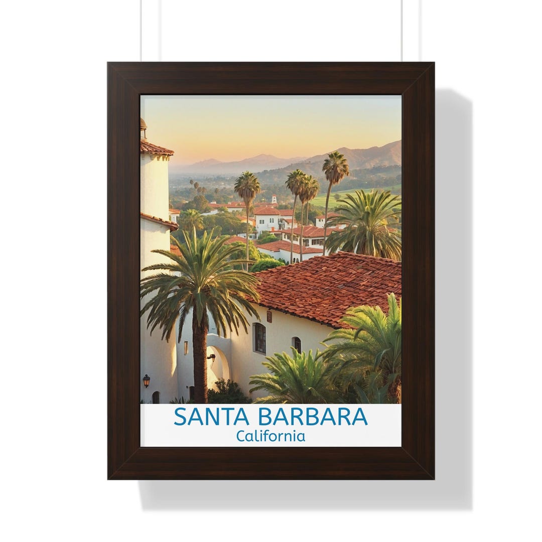 Santa Barbara Travel Print Wall Art Santa Barbara Wall Hanging Home ...