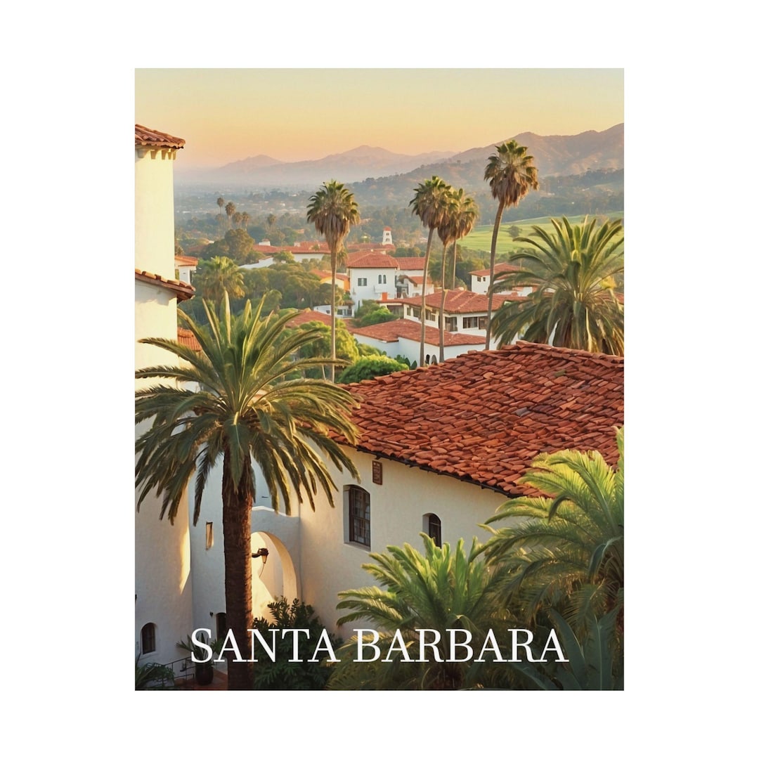 Santa Barbara Travel Print Wall Matte Poster Santa Barbara Wall Home ...