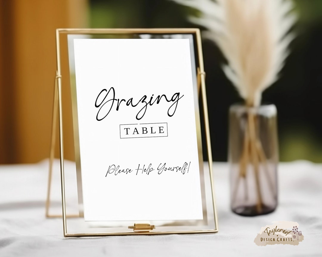 Grazing Table Sign Modern Wedding Grazing Table Sign Snack - Etsy