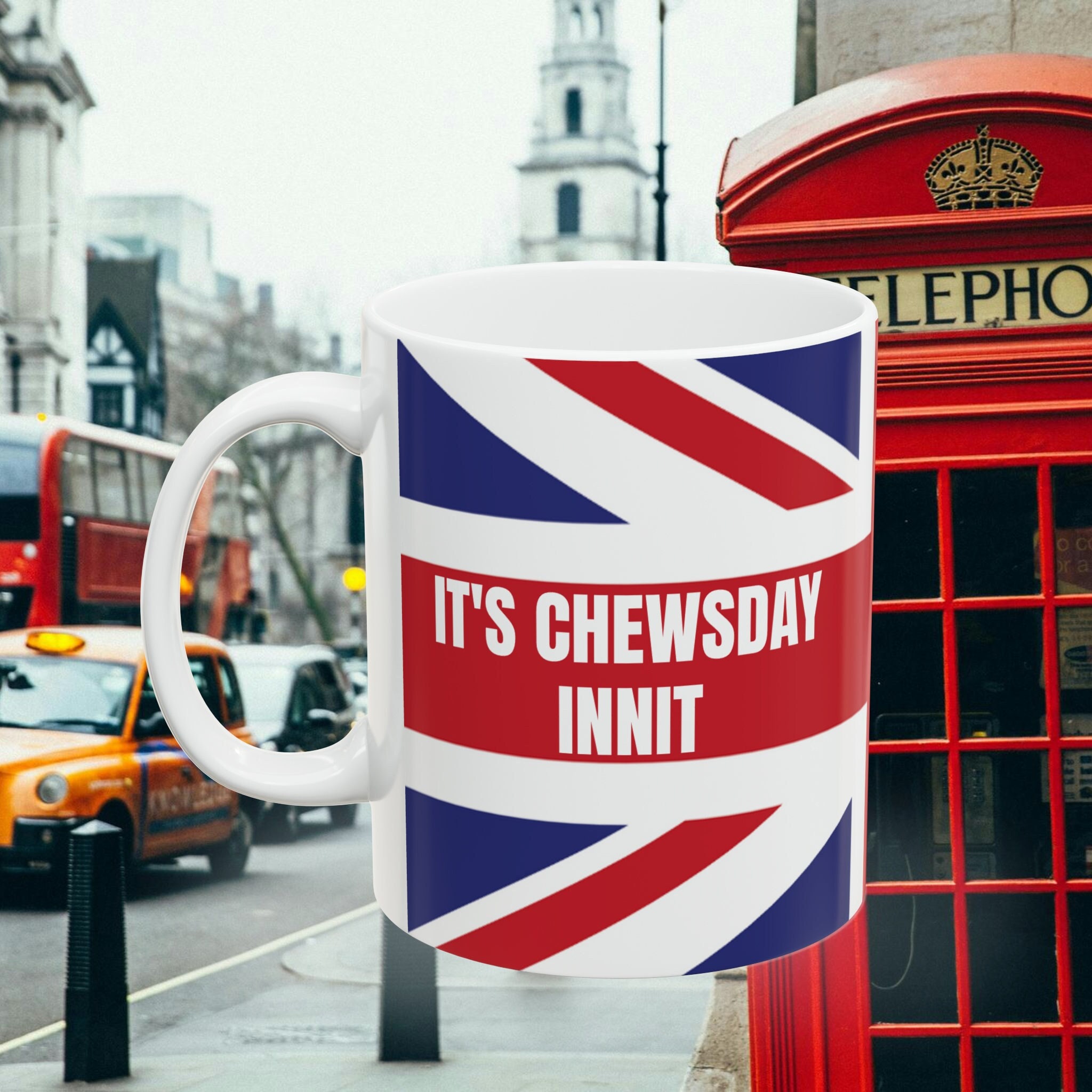 It's Chewsday Innit Mug Cute British Coffee Cup Fun Gift for Partner ...