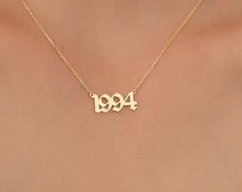 Personalized Number Necklace , Custom Number Necklace , Year Necklace ...