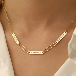 Paperclip Name Necklace , Personalized Paperclip Necklace , Custom Name ...