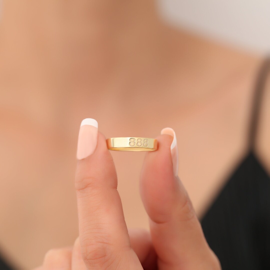 Dainty Number Name Number Numbers Ring Ring Number Bridesmaid Ring Gold Filled Ring Customize ...