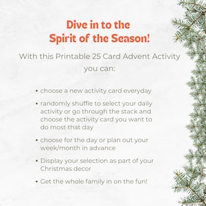 Christmas Advent Activity Cards PRINTABLE Christmas Game Decor ...