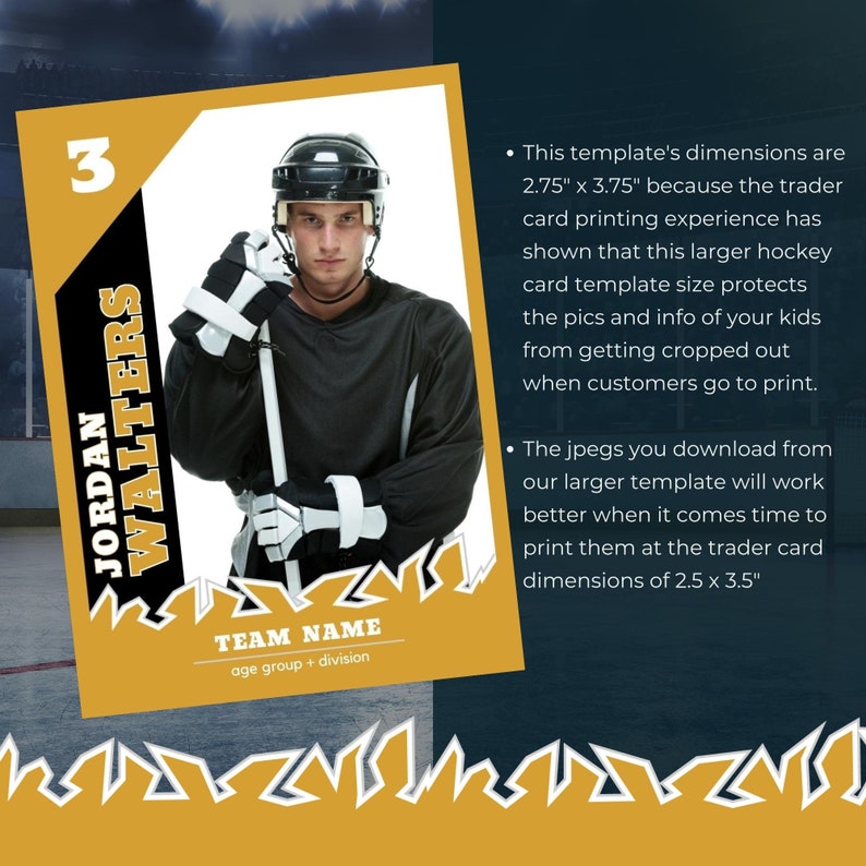Single Player Hockey Card TEMPLATE Trading Card Bhdhockey005 - Etsy