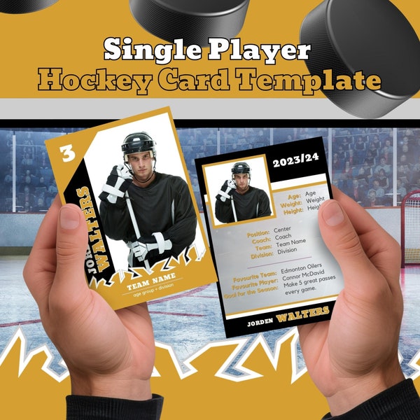 Hockey Card Template - Etsy