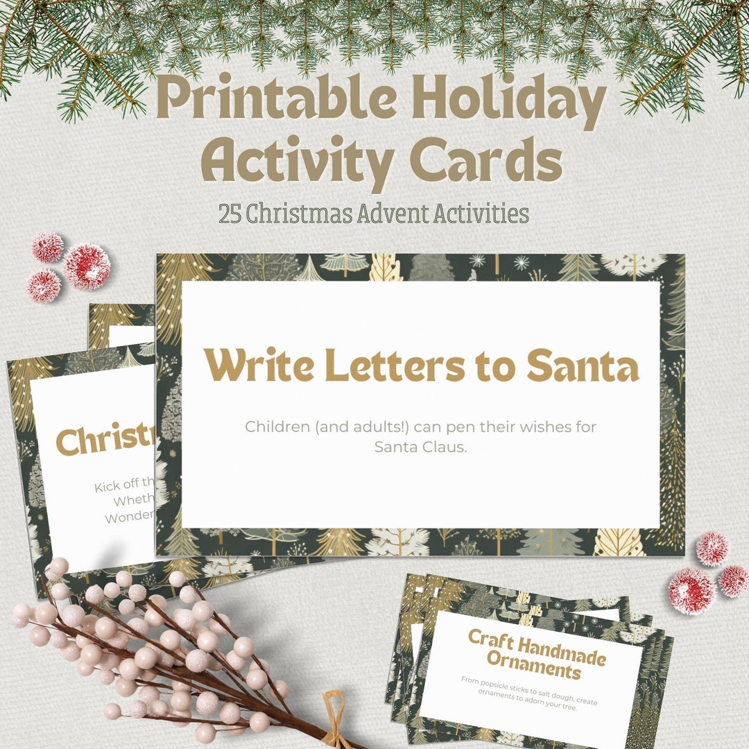 Christmas Advent Activity Cards PRINTABLE Christmas Game Decor ...