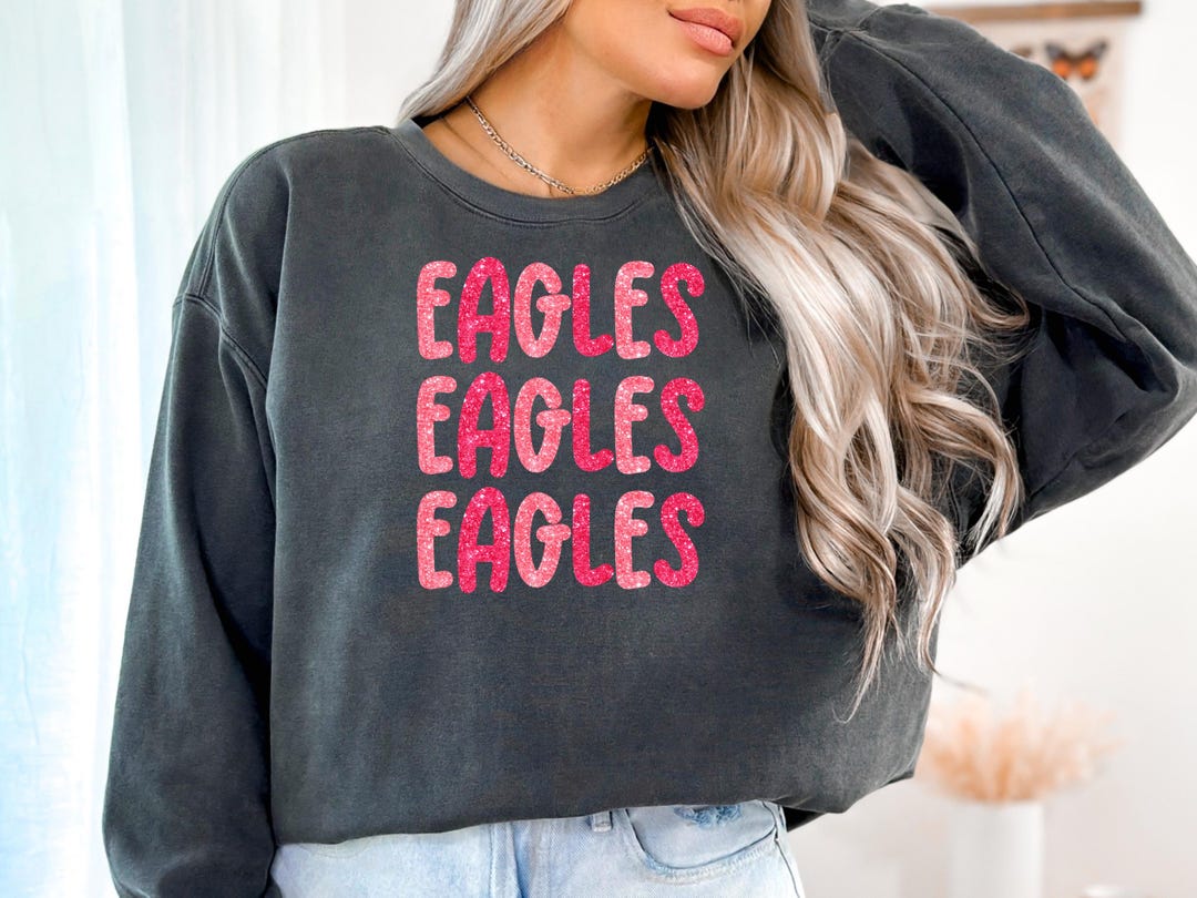 Pink Eagle Png Pink Glitter Eagle Png Design Lets Go Eagles PNG Eagles ...