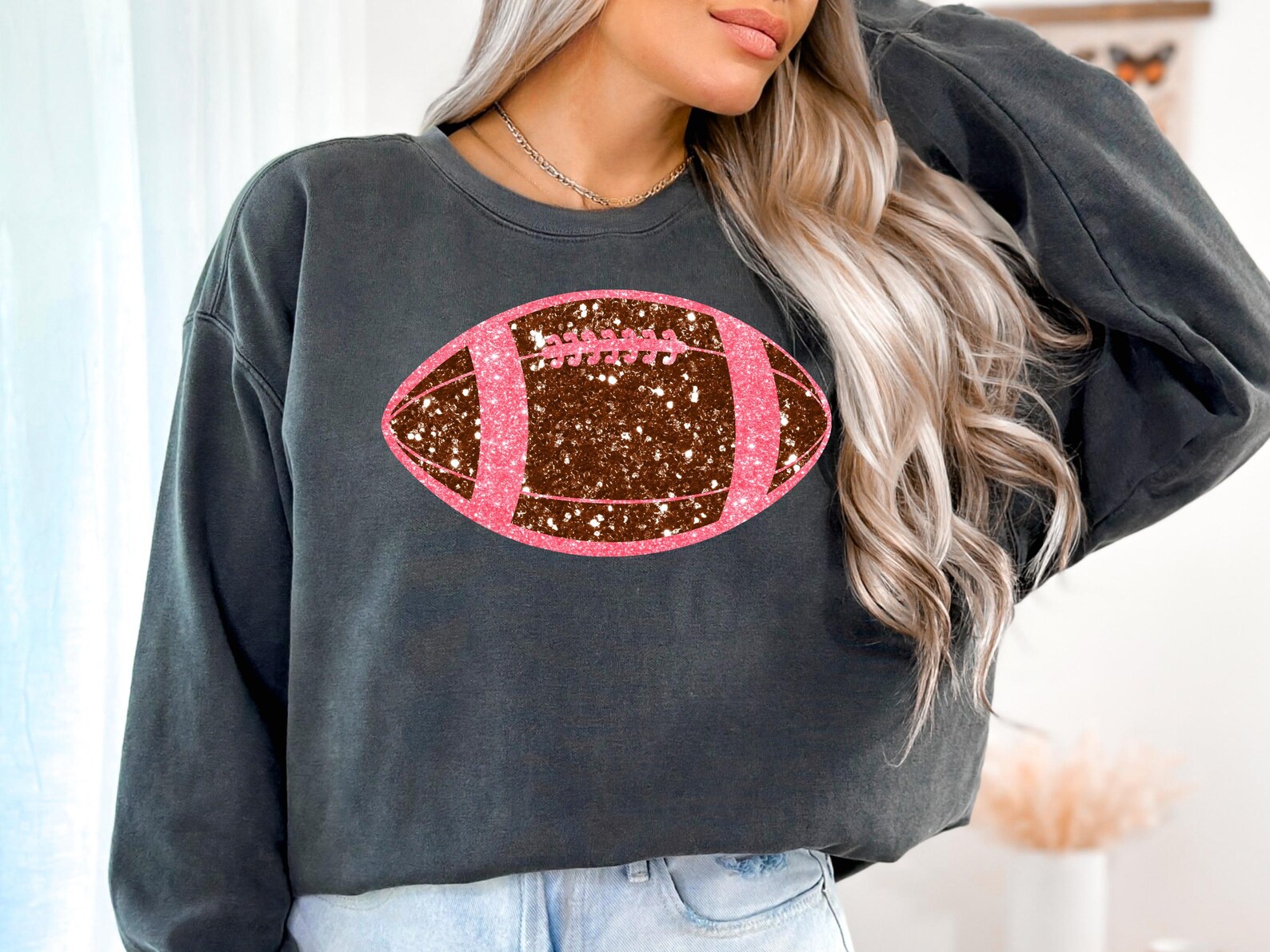 Pink GLITTER Football PNG Pinkout Football PNG Football Png Sports ...