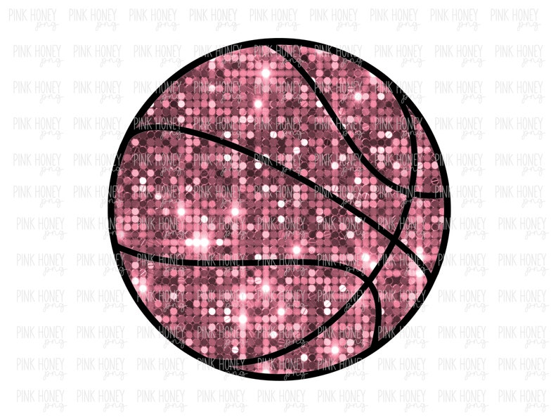 GLITTER Basketball Pink Basketball PNG Sequin Basketball PNG Basketball ...