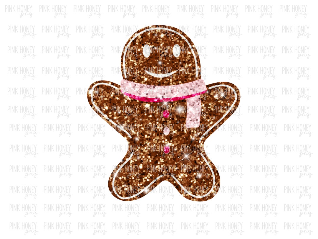Glitter Gingerbread Man PNG Glitter Christmas Digital Download Cute ...